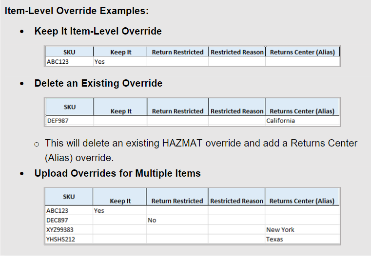 WM Return Window and Eligibility Configuration – ReturnPro