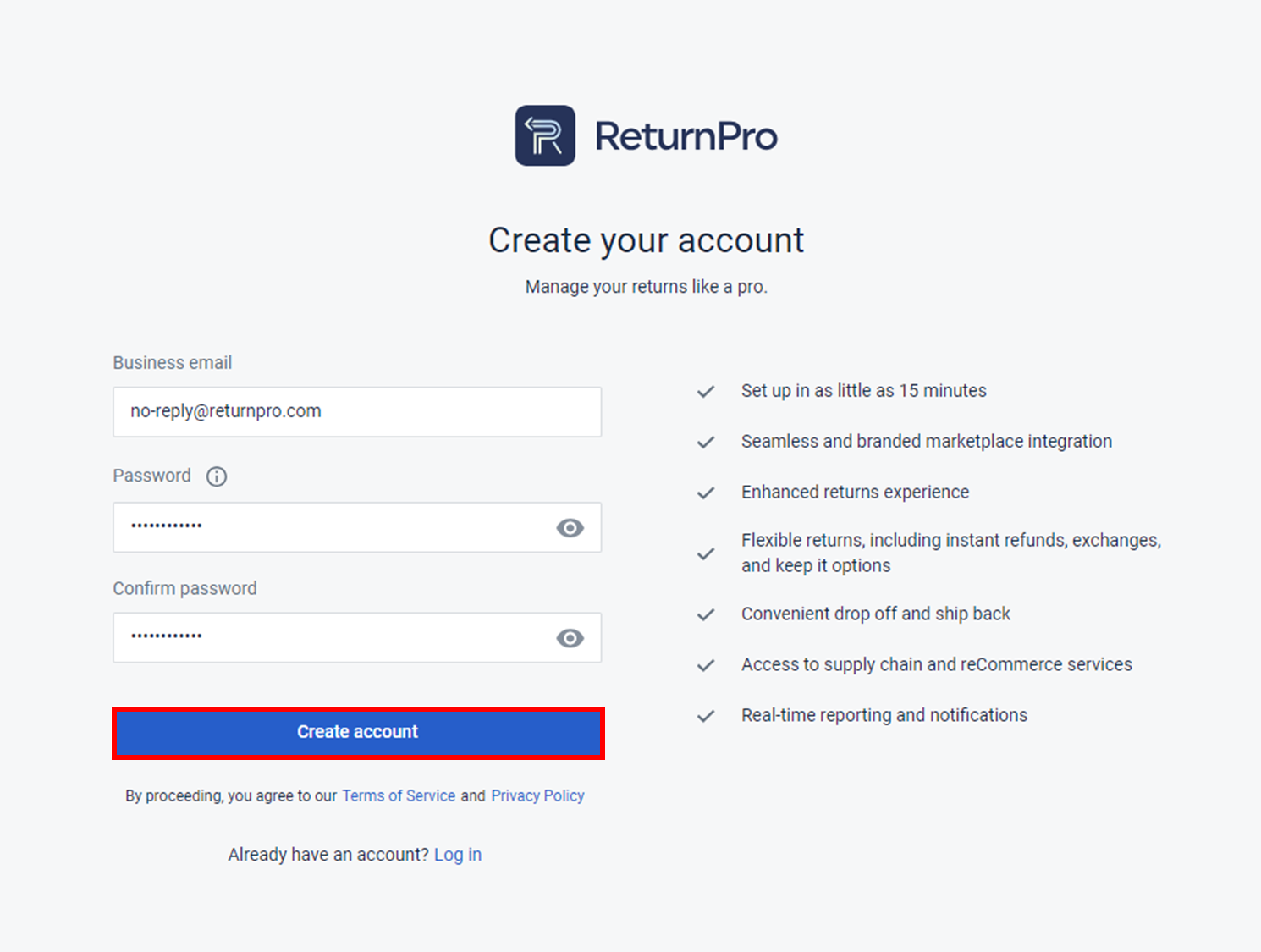 Registration – ReturnPro