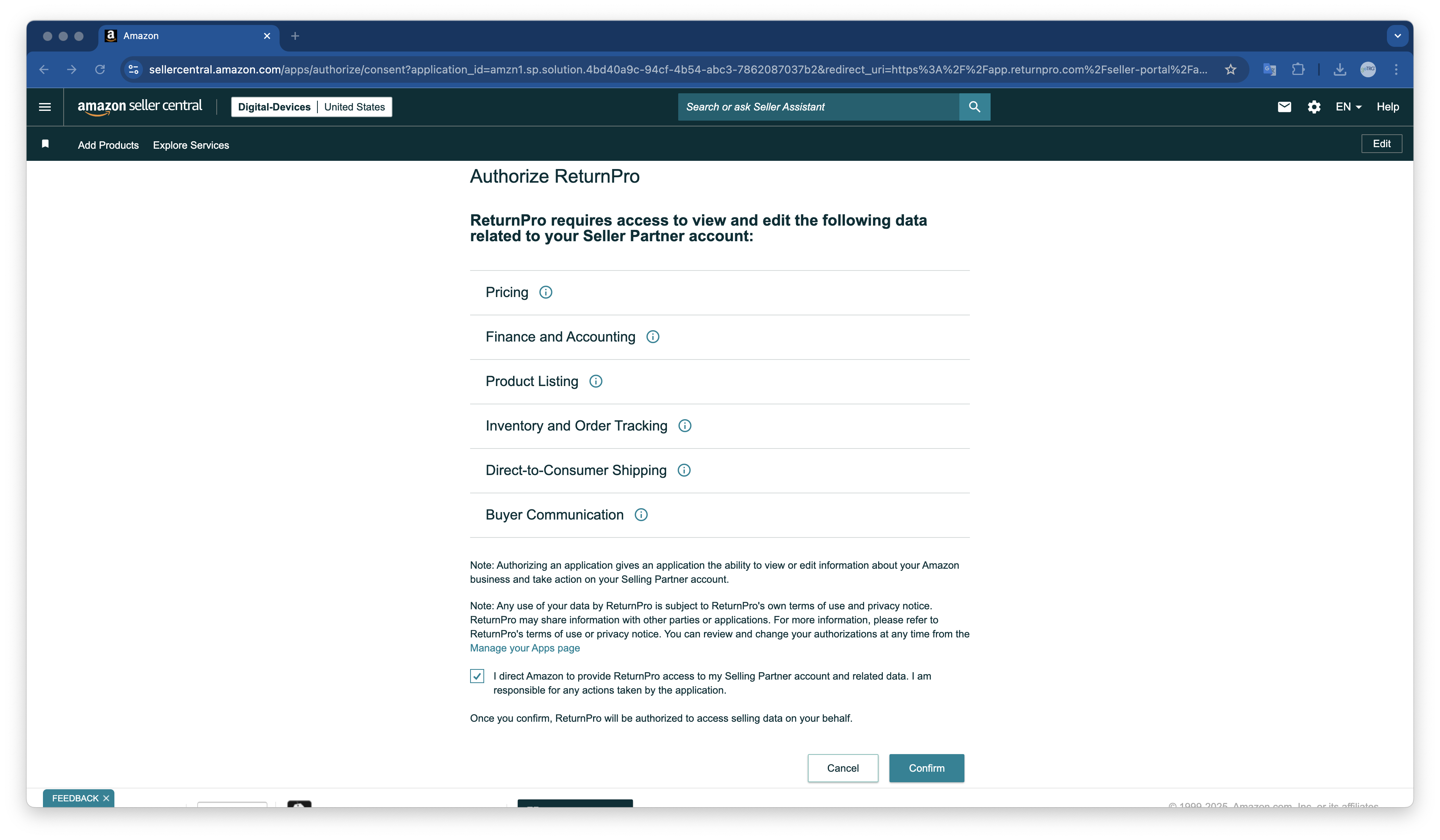 How to Connect Amazon Marketplace – ReturnPro